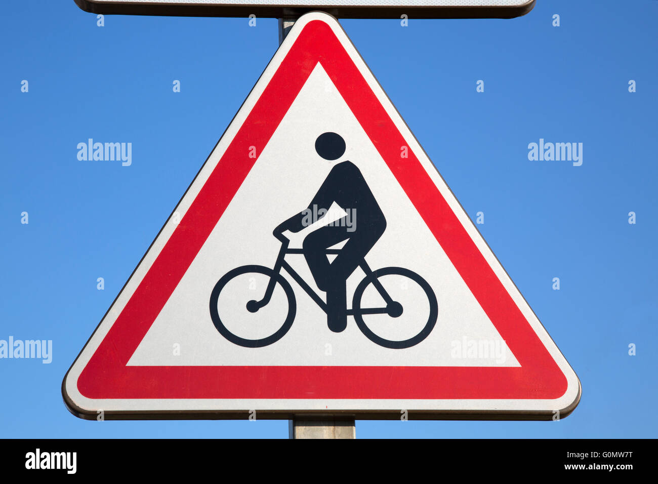 Bike Sign against Blue Sky Background Stock Photo - Alamy