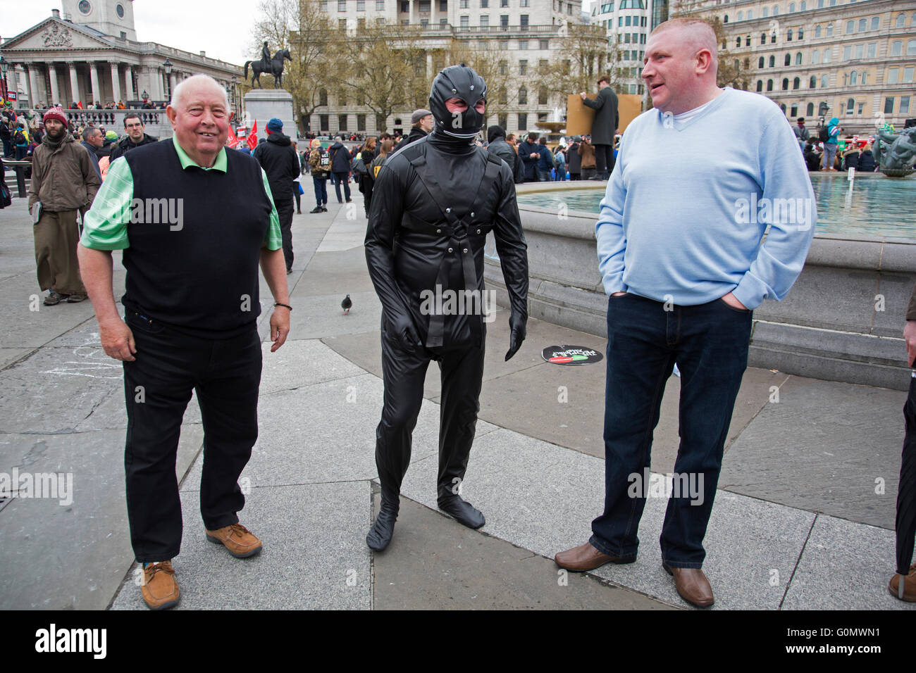 Stag party humiliation pranks as the groom is dressed up in a gimp ...