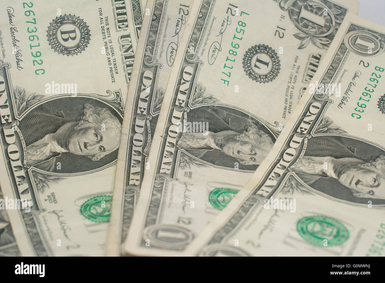 Close Up American One Dollar Banknotes Stock Photo - Alamy