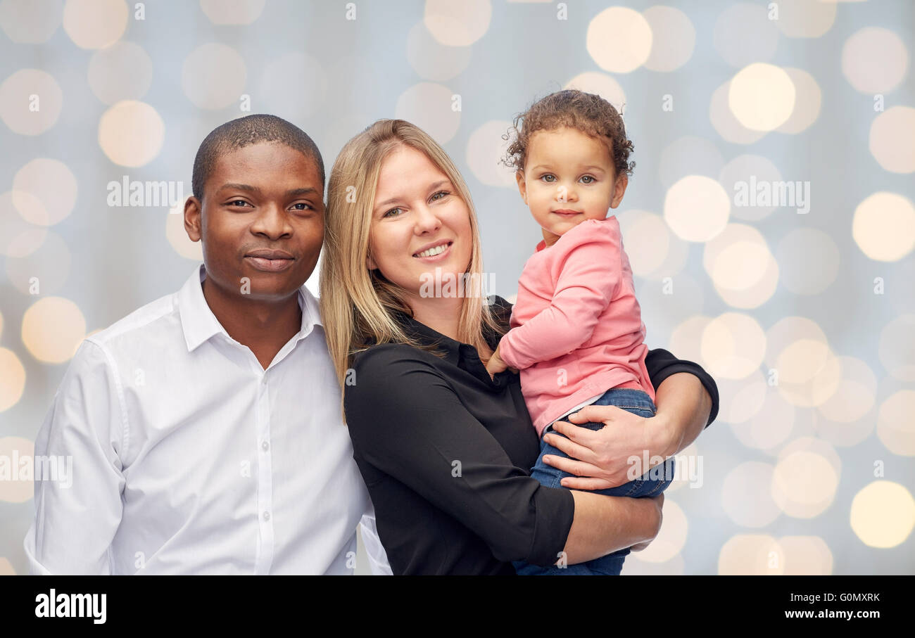 happy multiracial family with little child Stock Photo - Alamy