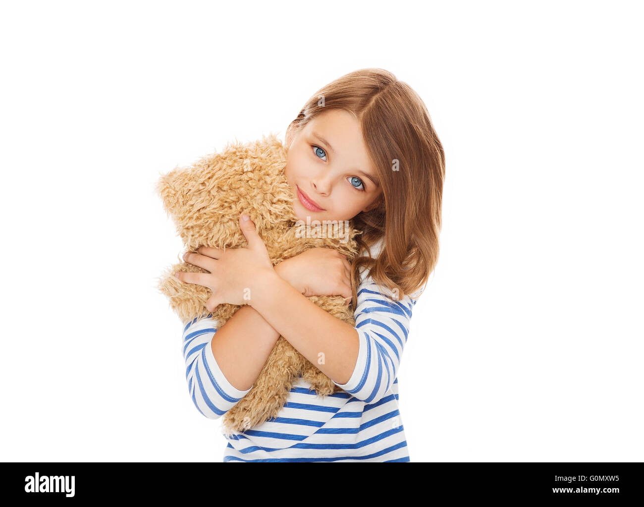 cute little girl hugging teddy bear Stock Photo - Alamy