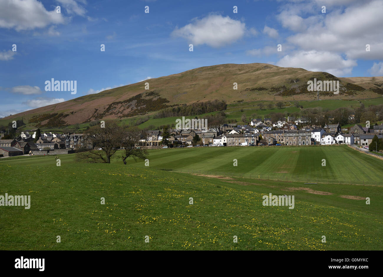 Sedbergh Town, Sedbergh School Cricket ground, Howgill Fells, Cumbria ...