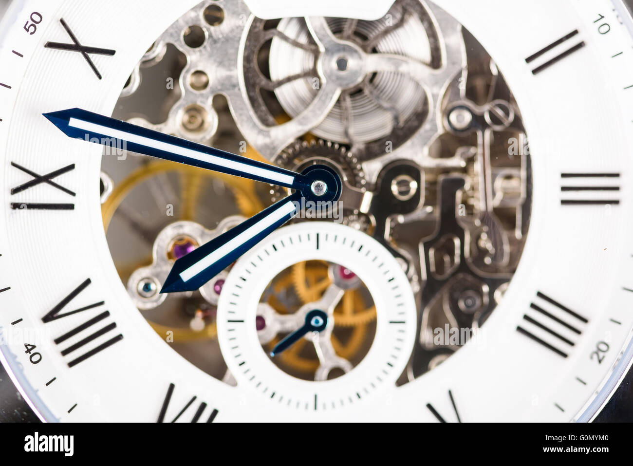 Automatic Men Watch With Visible Mechanism Stock Photo - Alamy