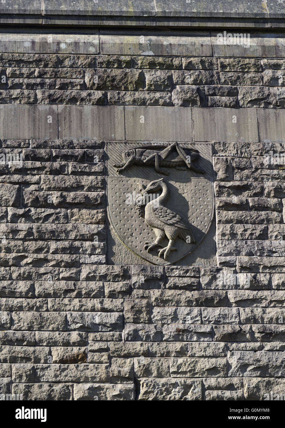 Former bank building crest, Sedbergh Town, Cumbria, Yorkshire Dales ...