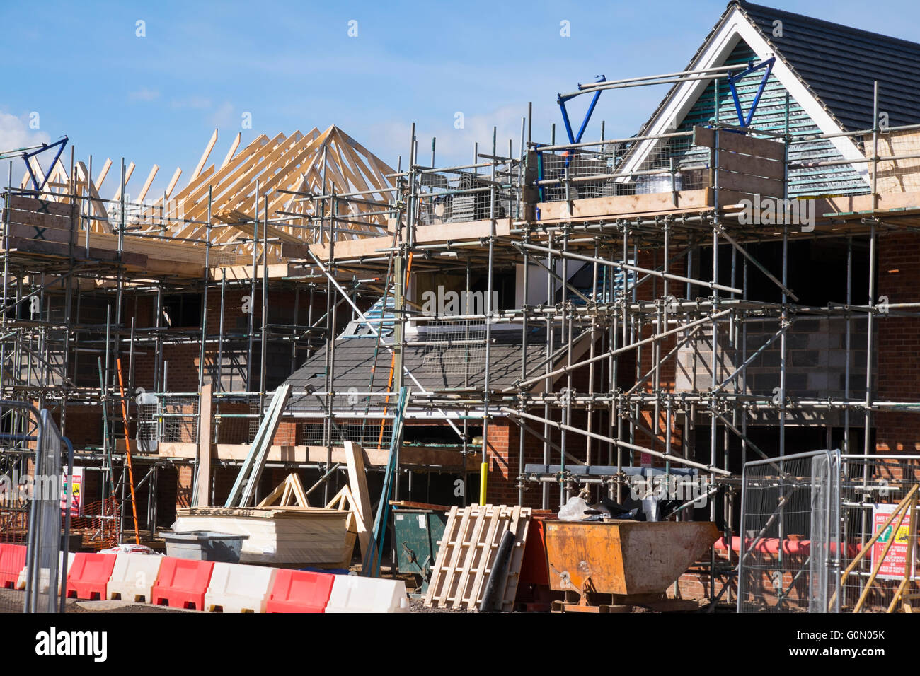 Houses under construction at Shifnal, Shropshire, England, UK Stock ...
