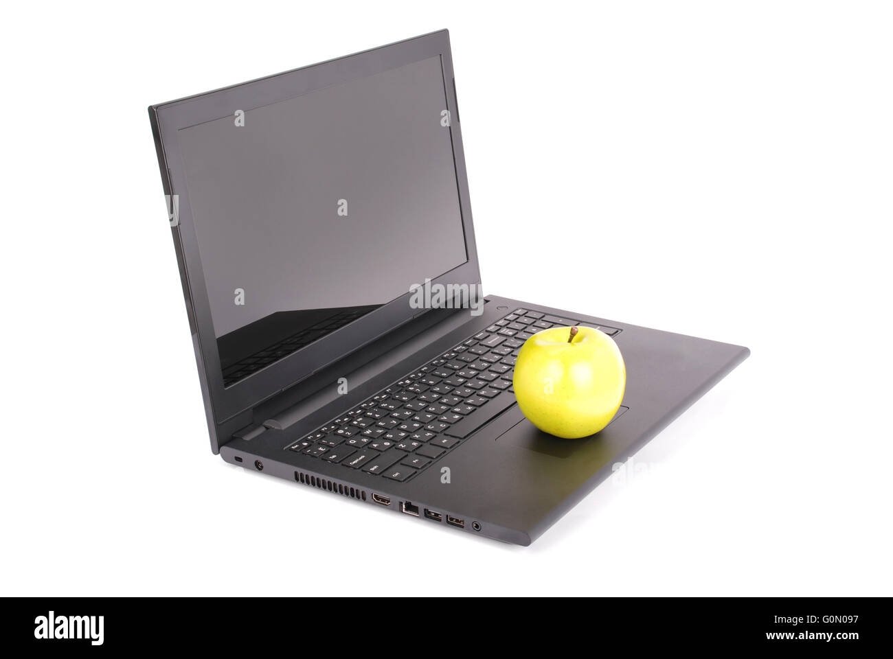 Black laptop white background with soft shadow. Clipping path Stock ...