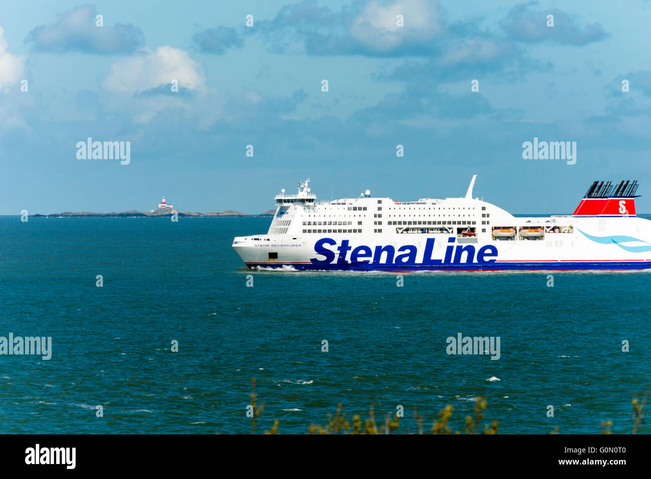 Stena Adventurers Outbound from Holyhead Anglesey North Wales Uk Stock ...