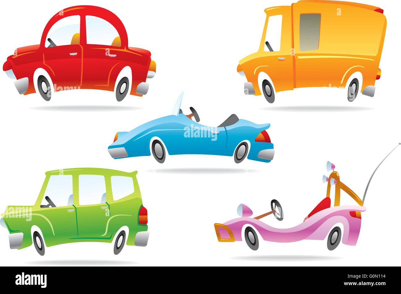 Cartoon Style, Cute Transportation Set Stock Vector Image & Art - Alamy