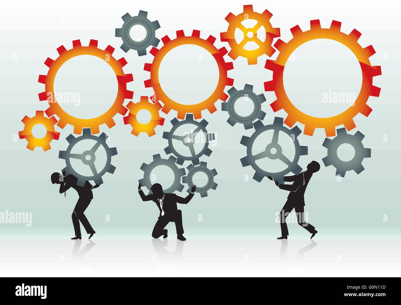 Working with Cogs-Abstract business concept, trace from my sketch ...