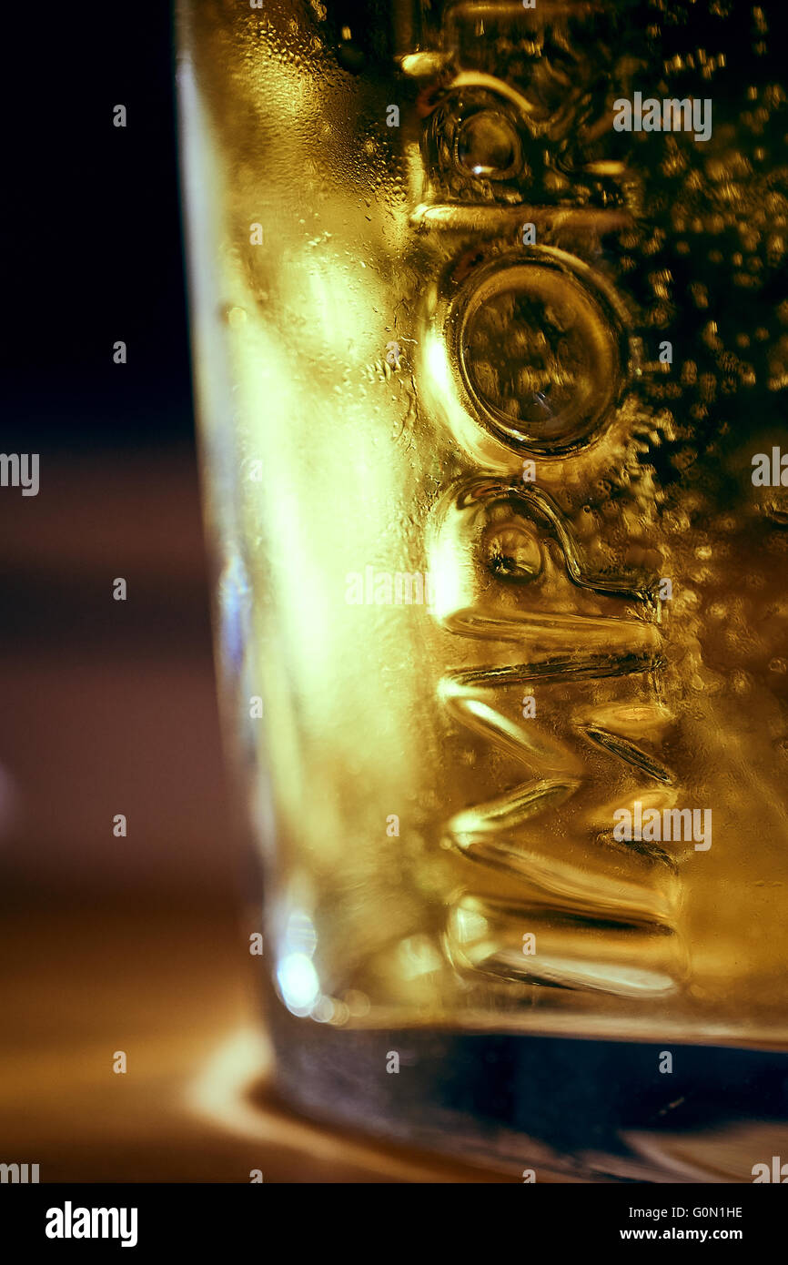Glass of refreshing imported lager beer with bubbles Stock Photo - Alamy