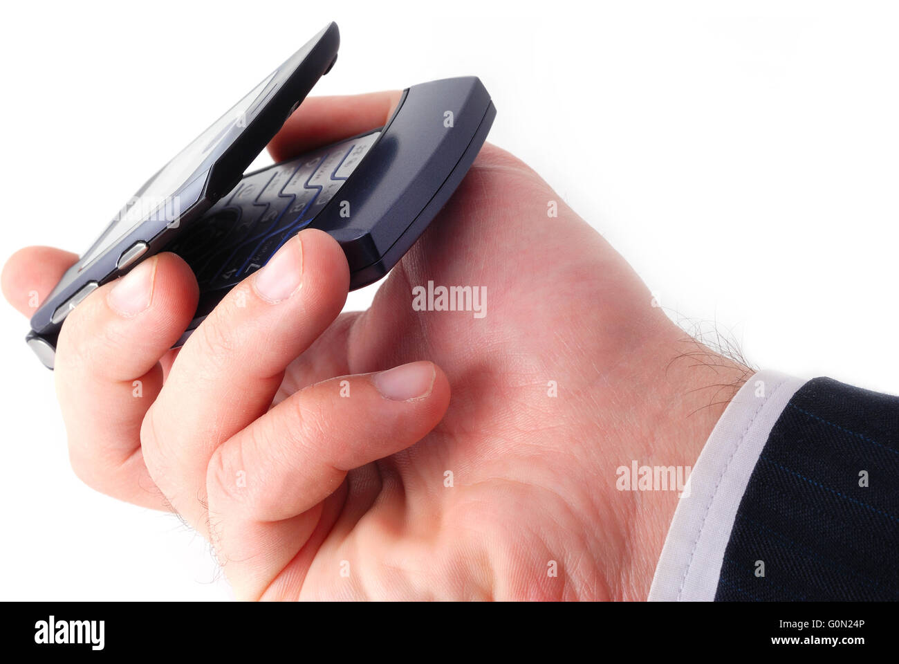 businessmen hold mobile phone Stock Photo - Alamy