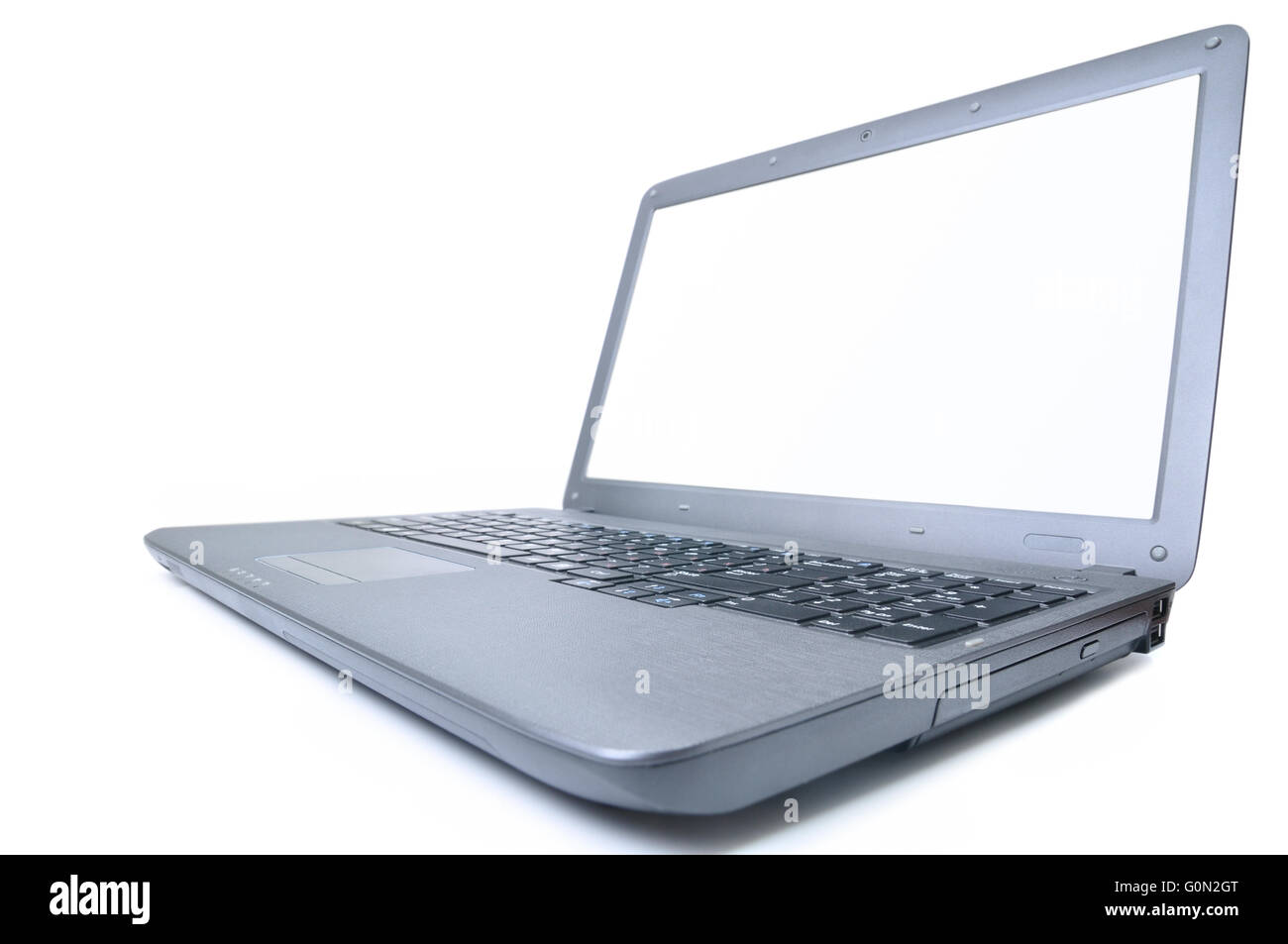 modern laptop isolated on white. Screen is cut with clipping pat Stock ...