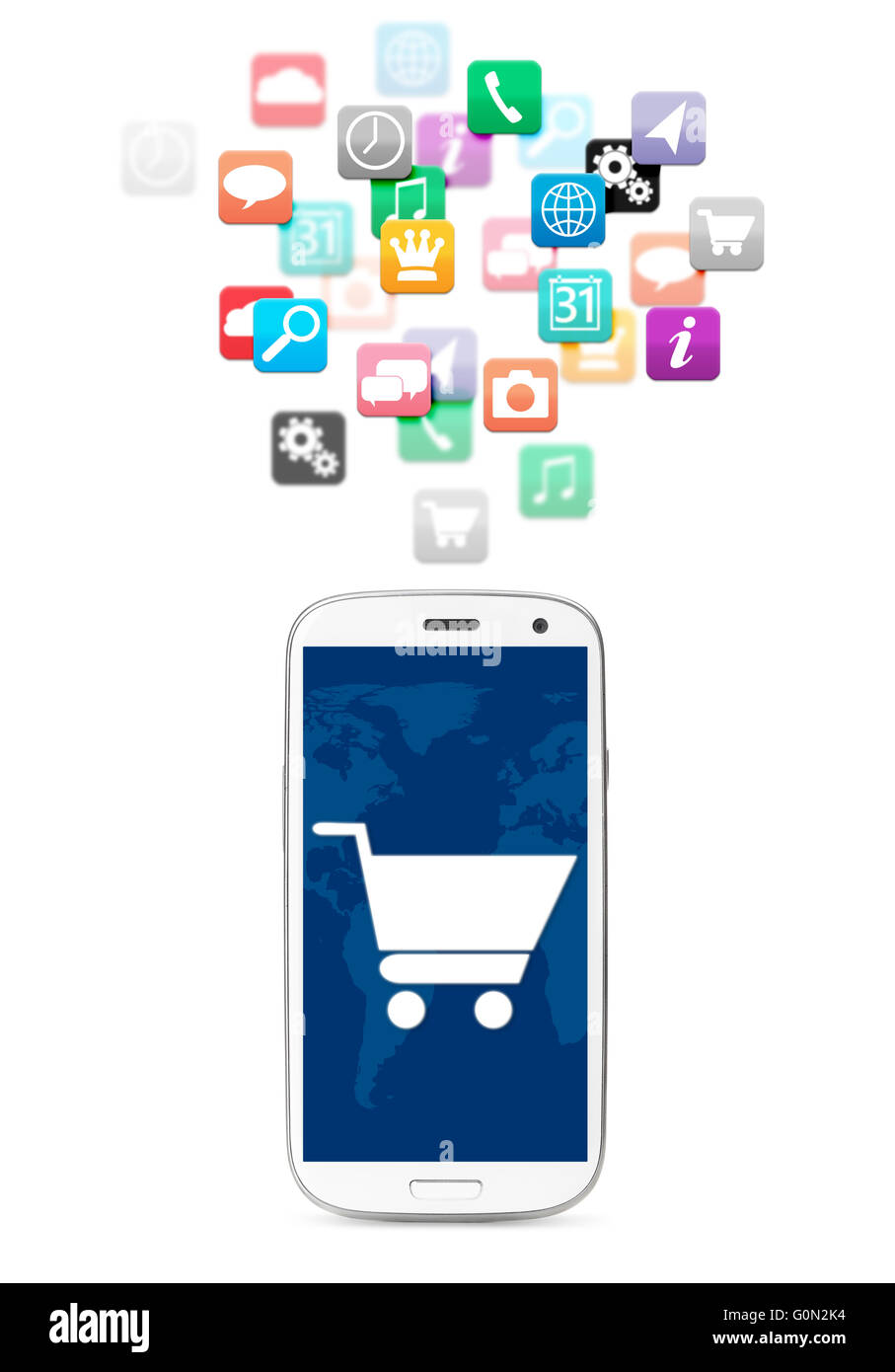 Black smartphone cloud application Cut Out Stock Images & Pictures - Alamy