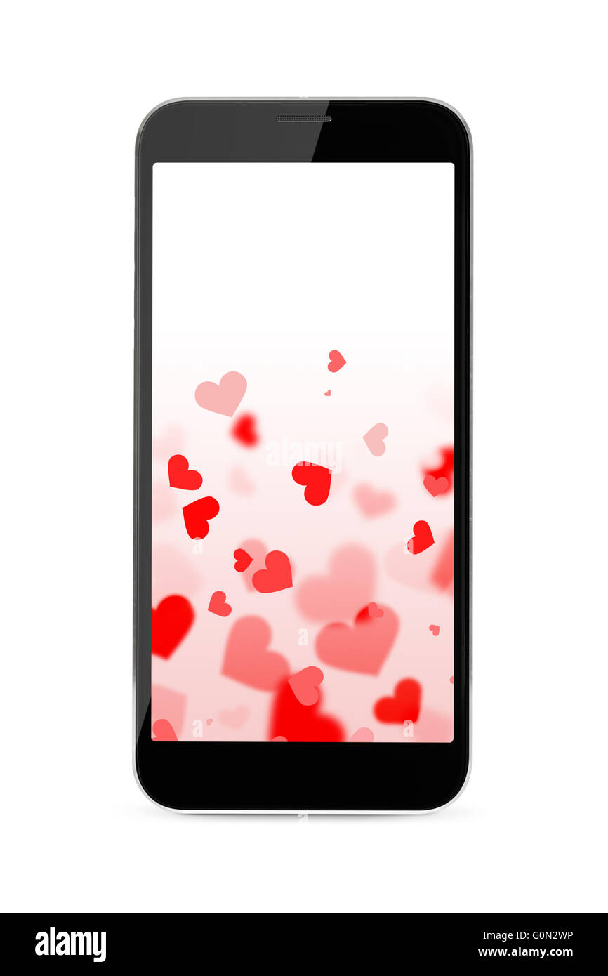 modern smartphone with hearts Stock Photo - Alamy
