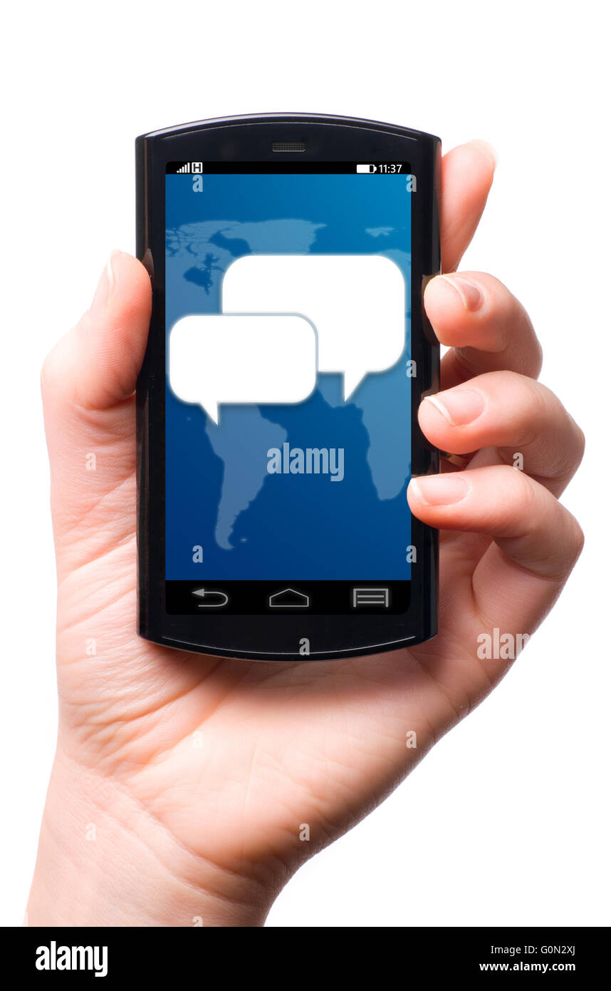 Smart phone post it Cut Out Stock Images & Pictures - Alamy