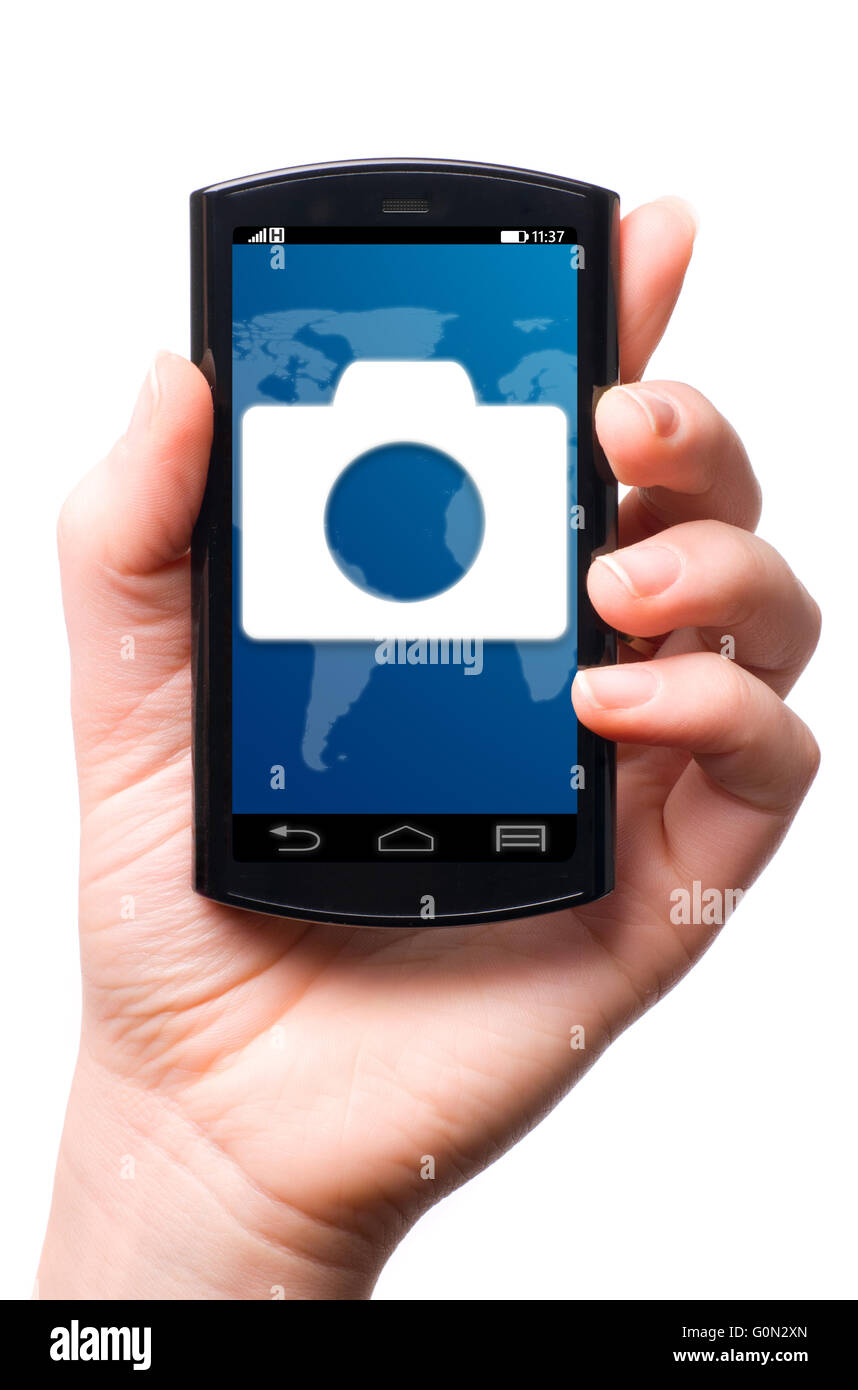 Woman video camera screen Cut Out Stock Images & Pictures - Alamy