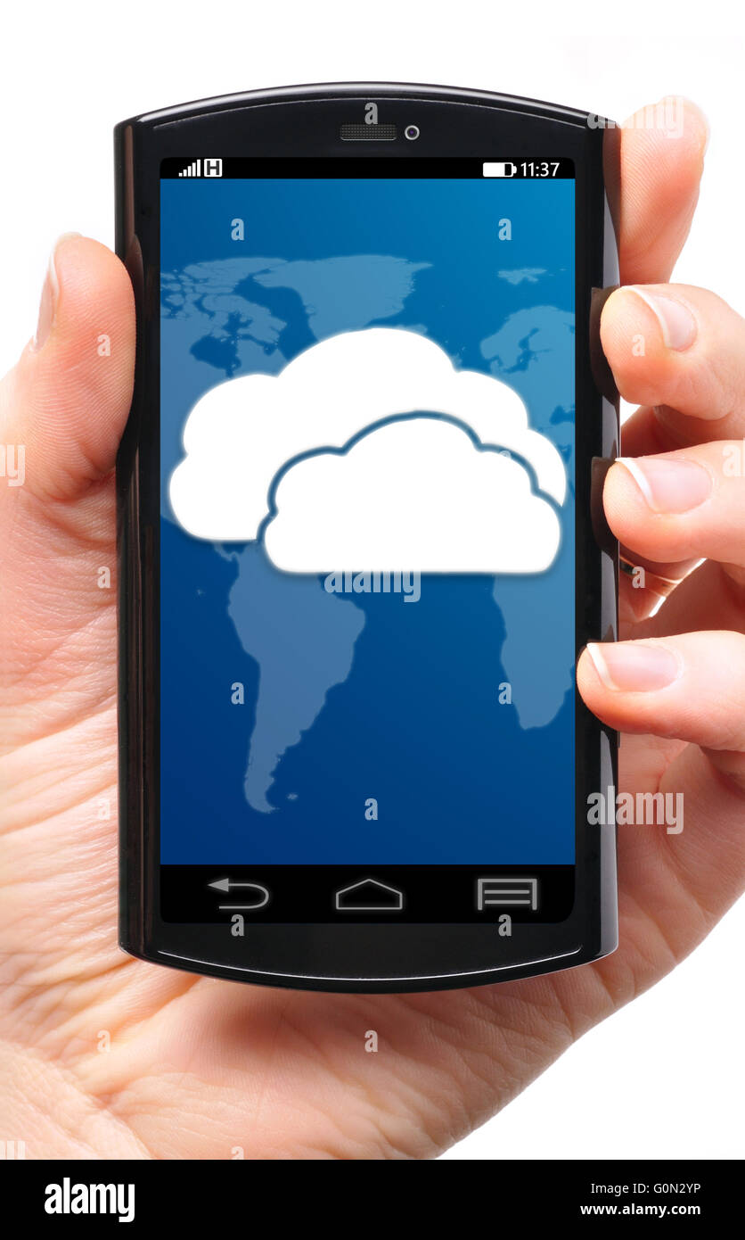 cloud touch screen phone Stock Photo - Alamy