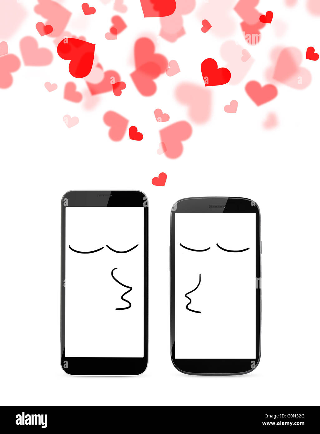 modern smartphones are kissing Stock Photo - Alamy
