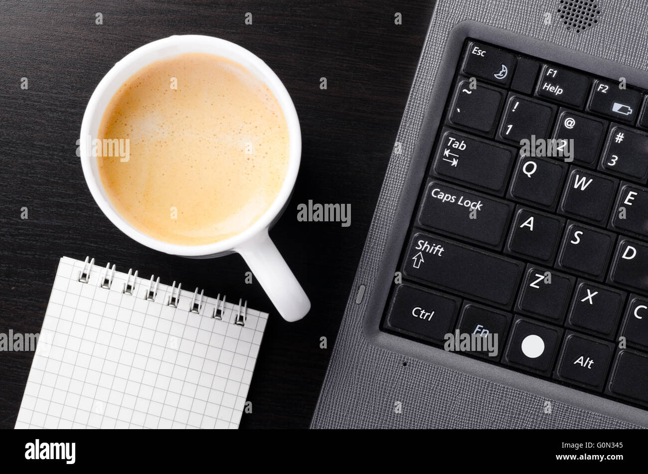 laptop with cup of coffee Stock Photo - Alamy