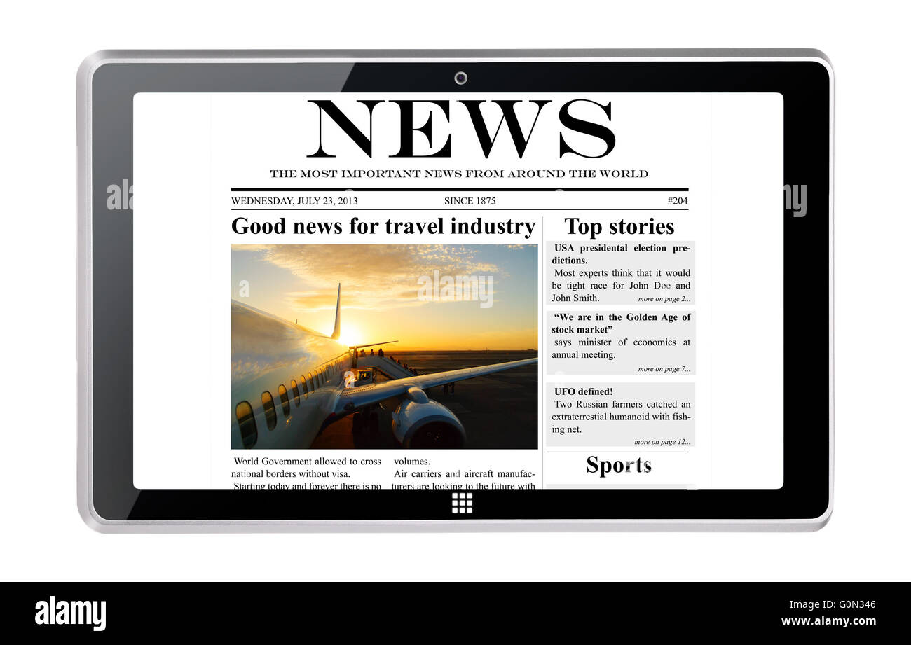 News tablet hi-res stock photography and images - Alamy