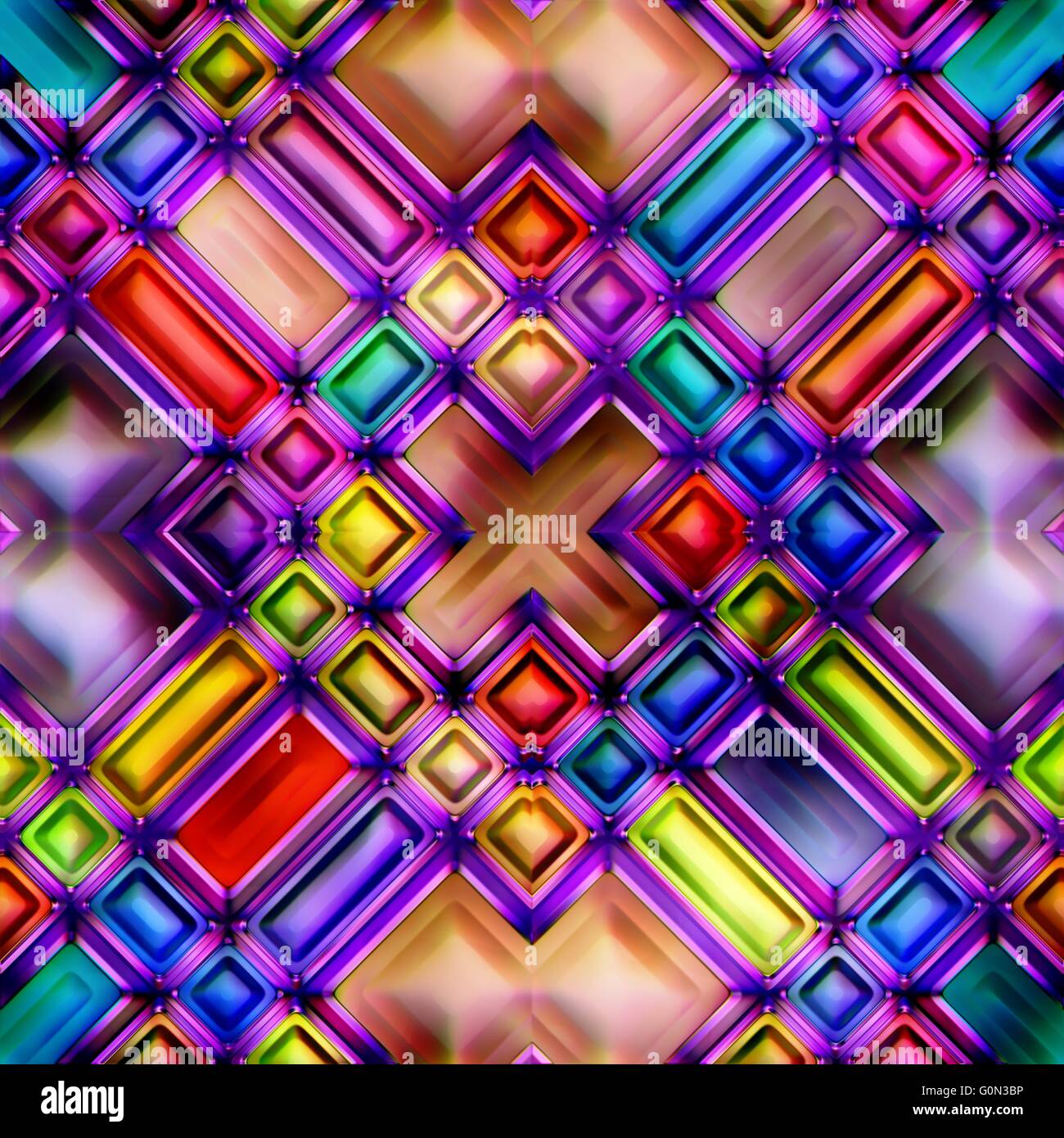 Seamless texture bright shiny colorful geometric shapes 3D illustration ...