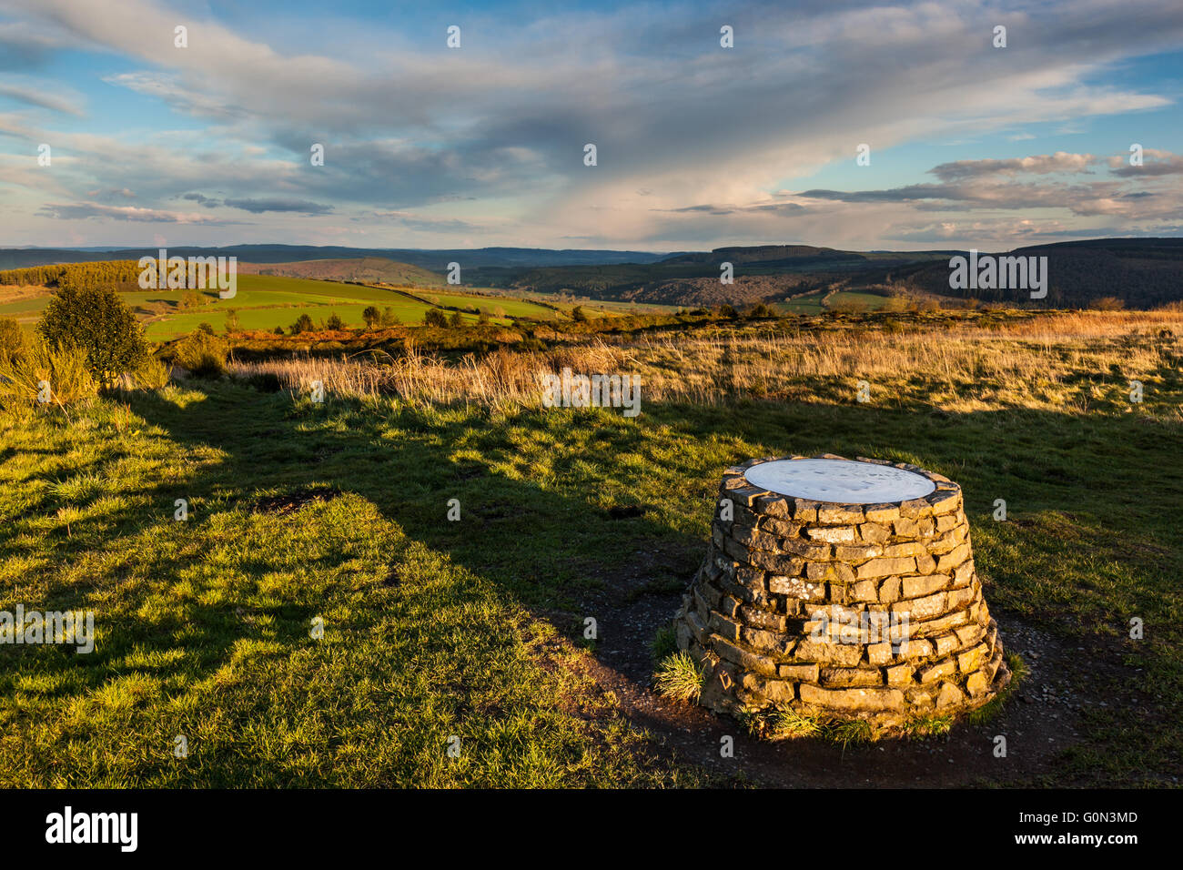 Toposcope on the summit of Bury Ditches Hill Fort, near Clunton, Clun ...