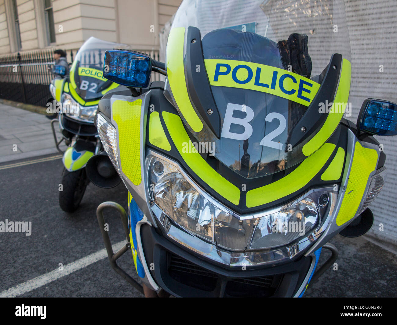 Police motorbikes in London Stock Photo - Alamy