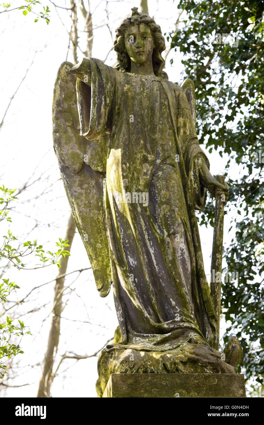 Damaged and fallen old graves and headstones in an Ancient Burial ...