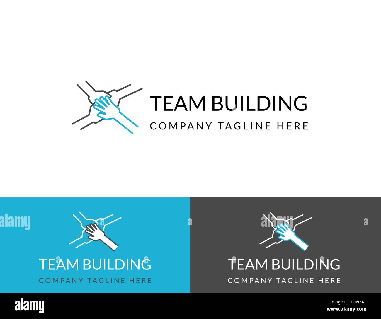 Team building business logo design in three colors Stock Vector Image ...