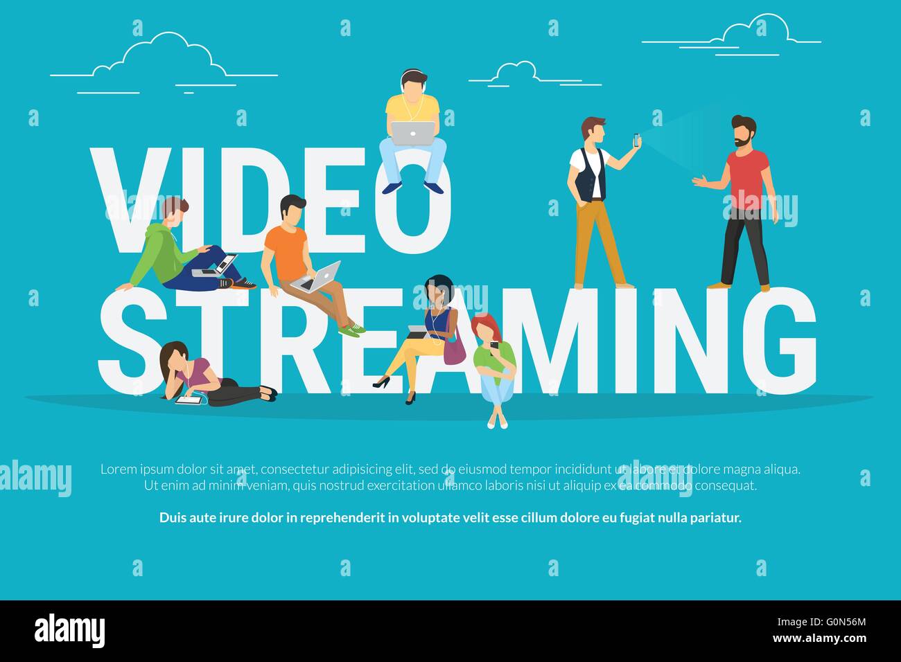 Streaming media phone tablet Stock Vector Images - Alamy