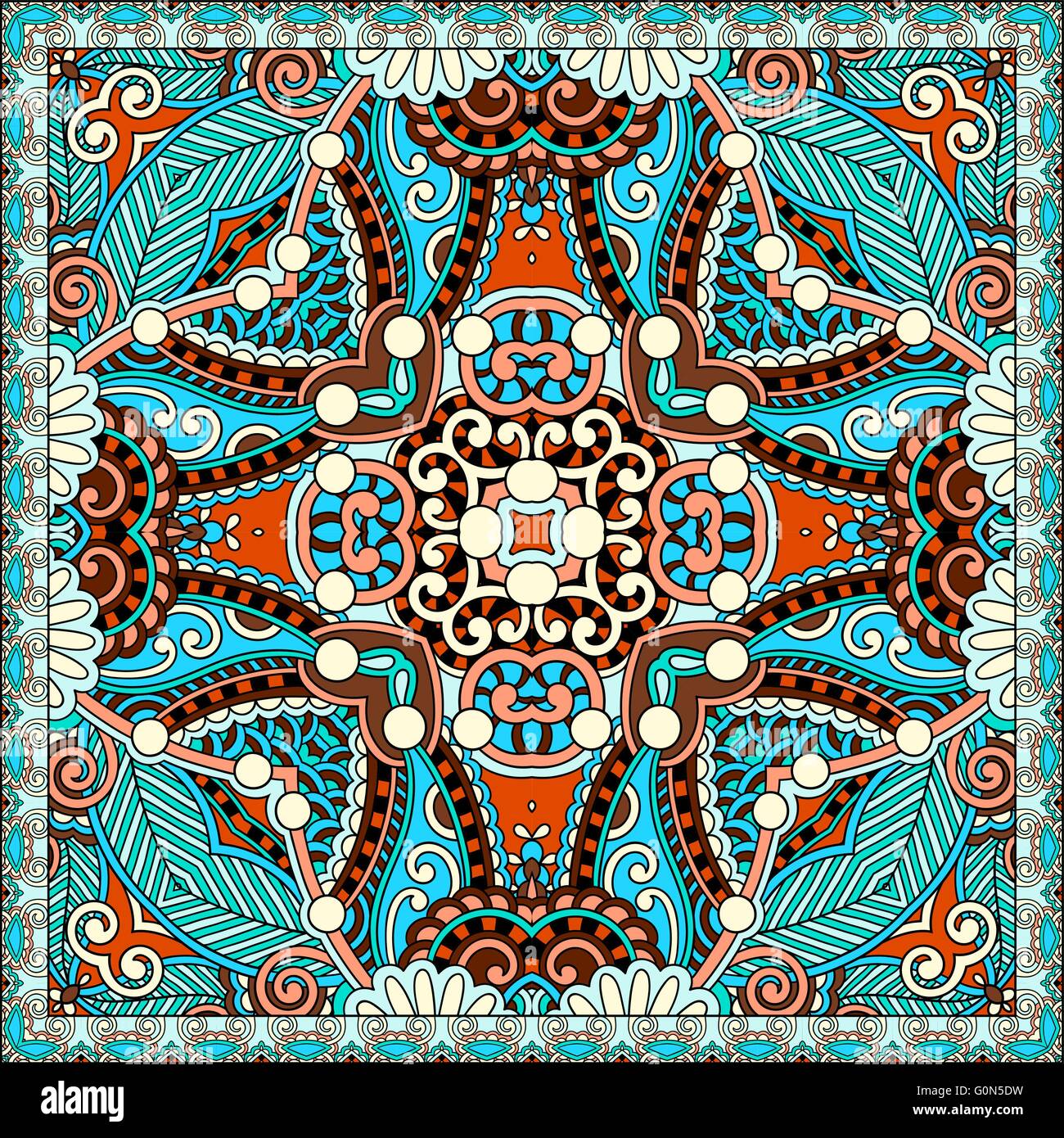 authentic silk neck scarf or kerchief square pattern design in u Stock ...