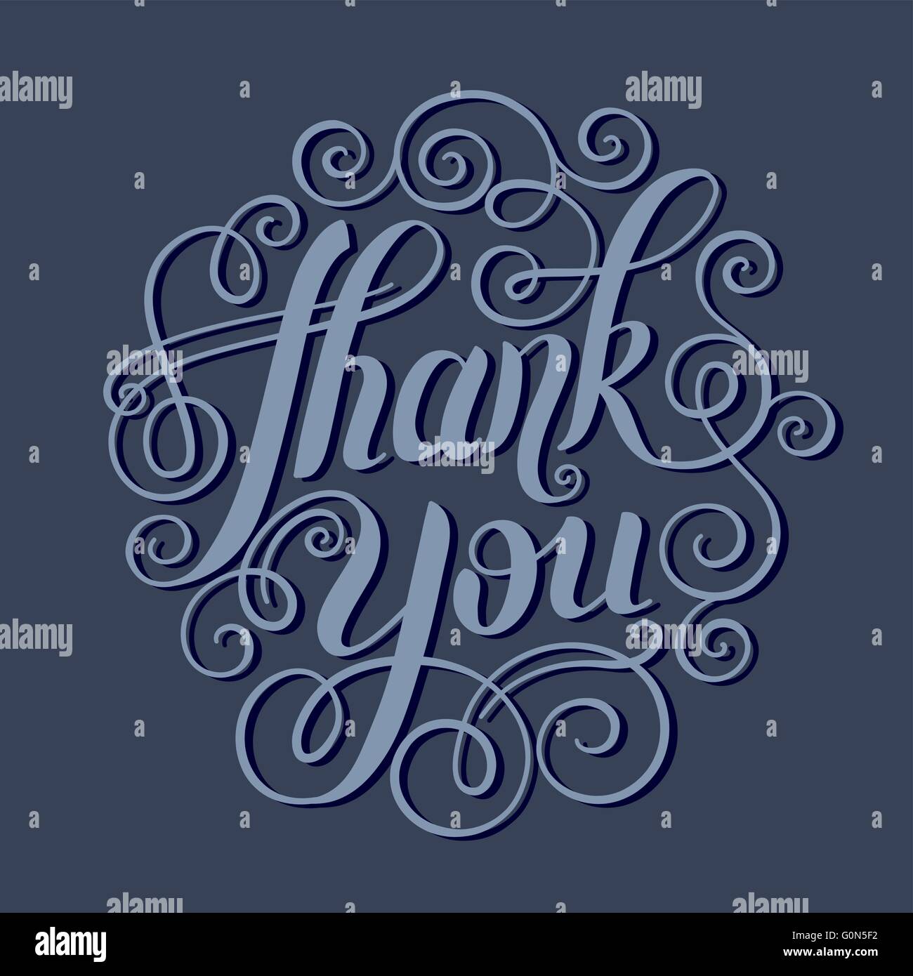 thank you handwritten lettering inscription vector Stock Vector Image ...
