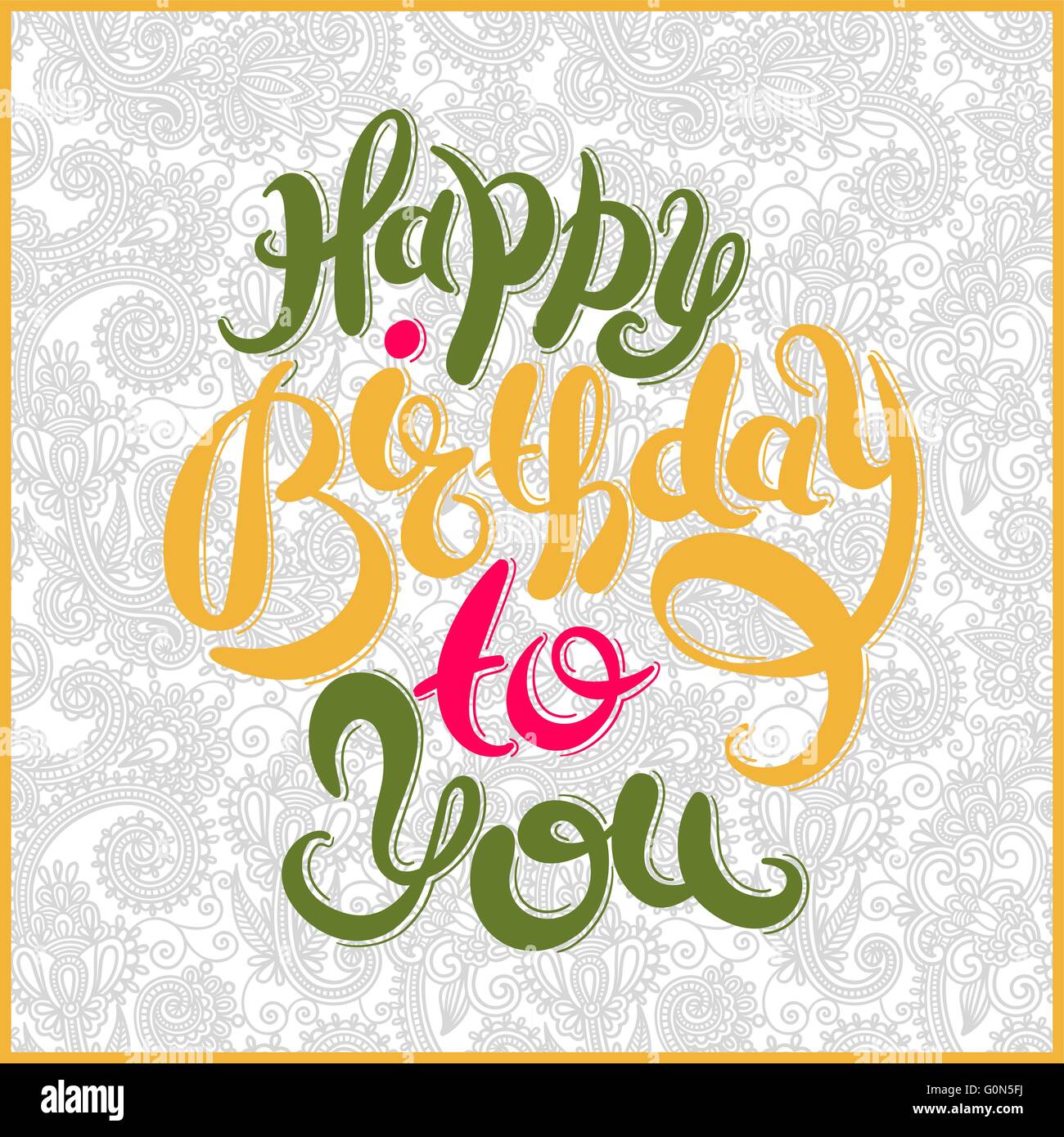 hand lettering inscription typography template Happy Birthday to Stock ...