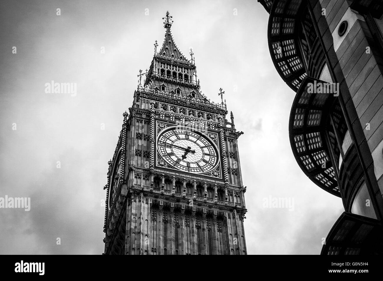Westminster clock face Black and White Stock Photos & Images - Alamy