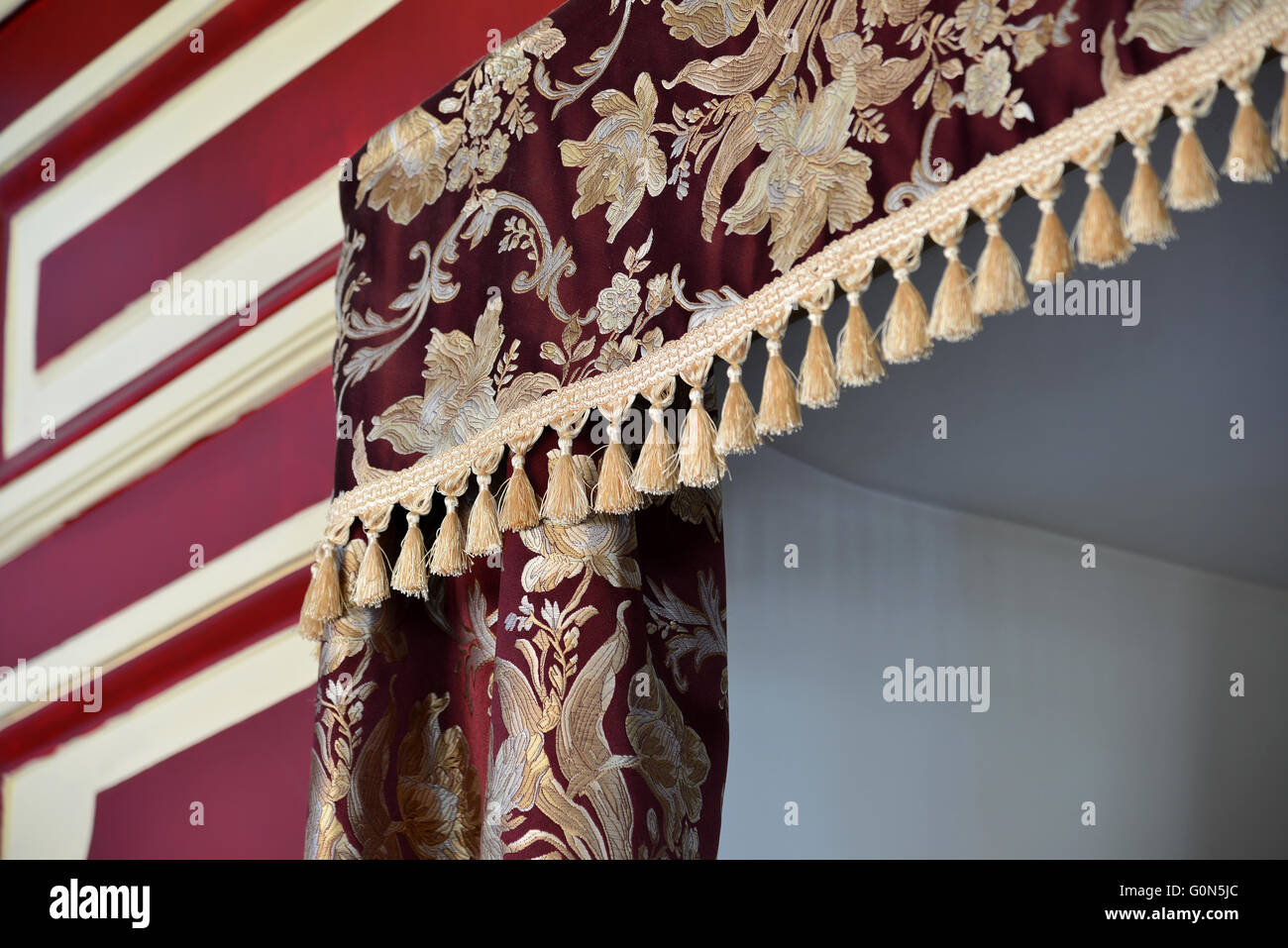 Detail of luxury interior curtains Stock Photo - Alamy