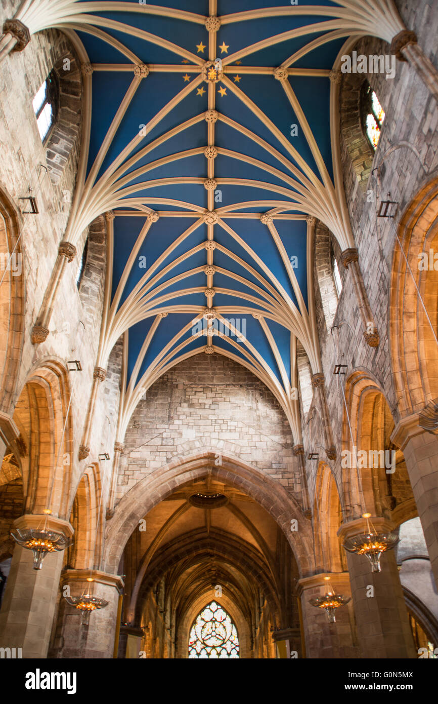 EDINBURGH, SCOTLAND - May 2nd, 2016: Interior of St Giles Cathedral ...
