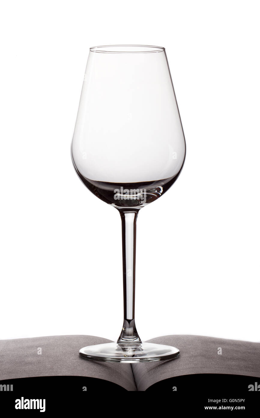 one empty glass for wine Stock Photo - Alamy
