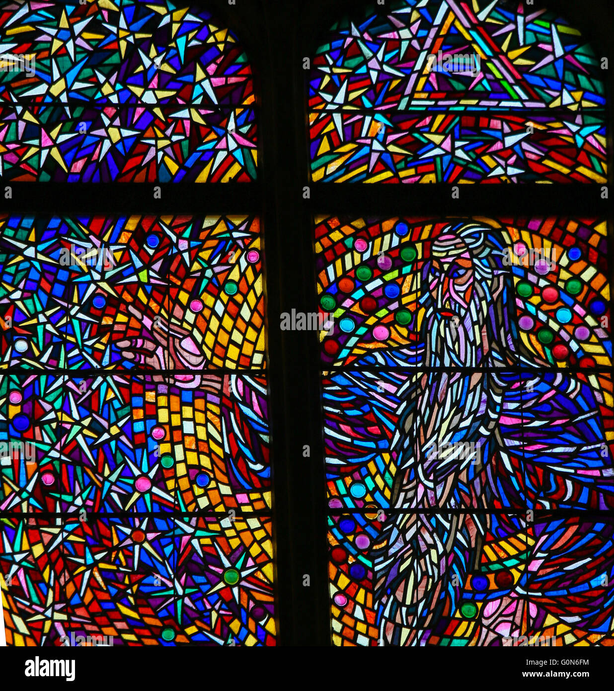 Stained glass window god hi-res stock photography and images - Alamy