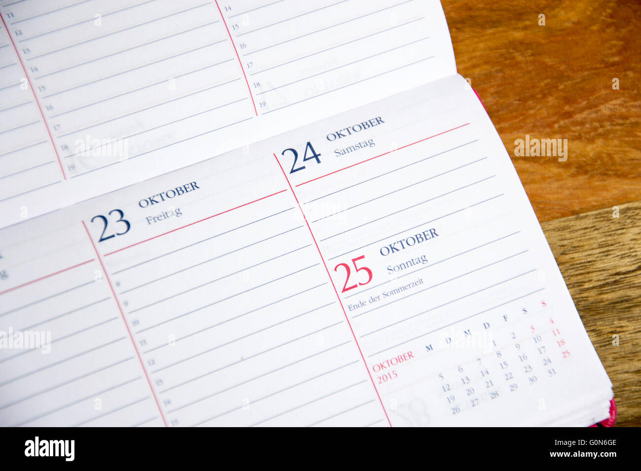 empty calender showing October Stock Photo - Alamy