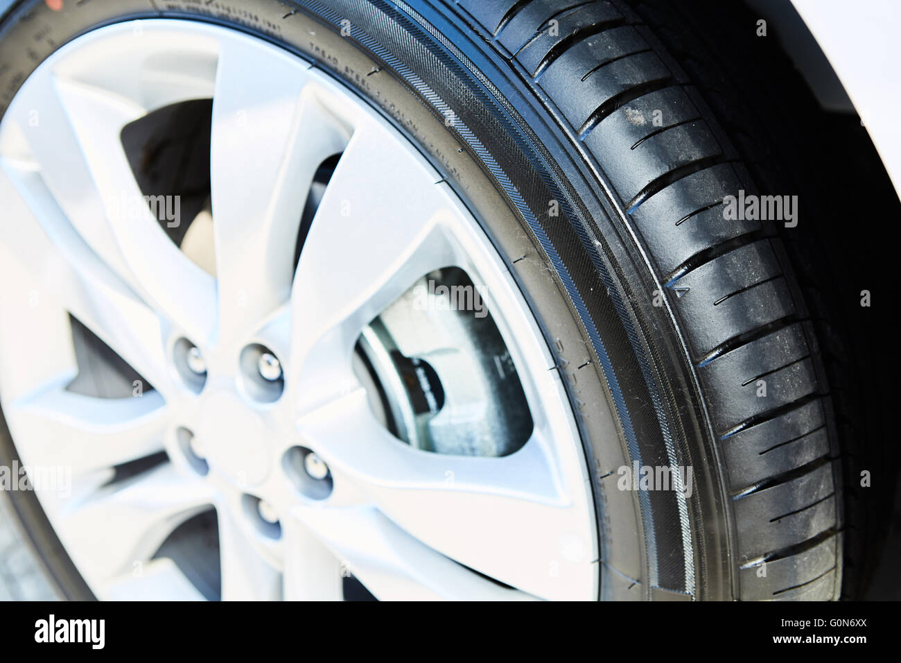 Car wheel on a car - closeup Stock Photo - Alamy
