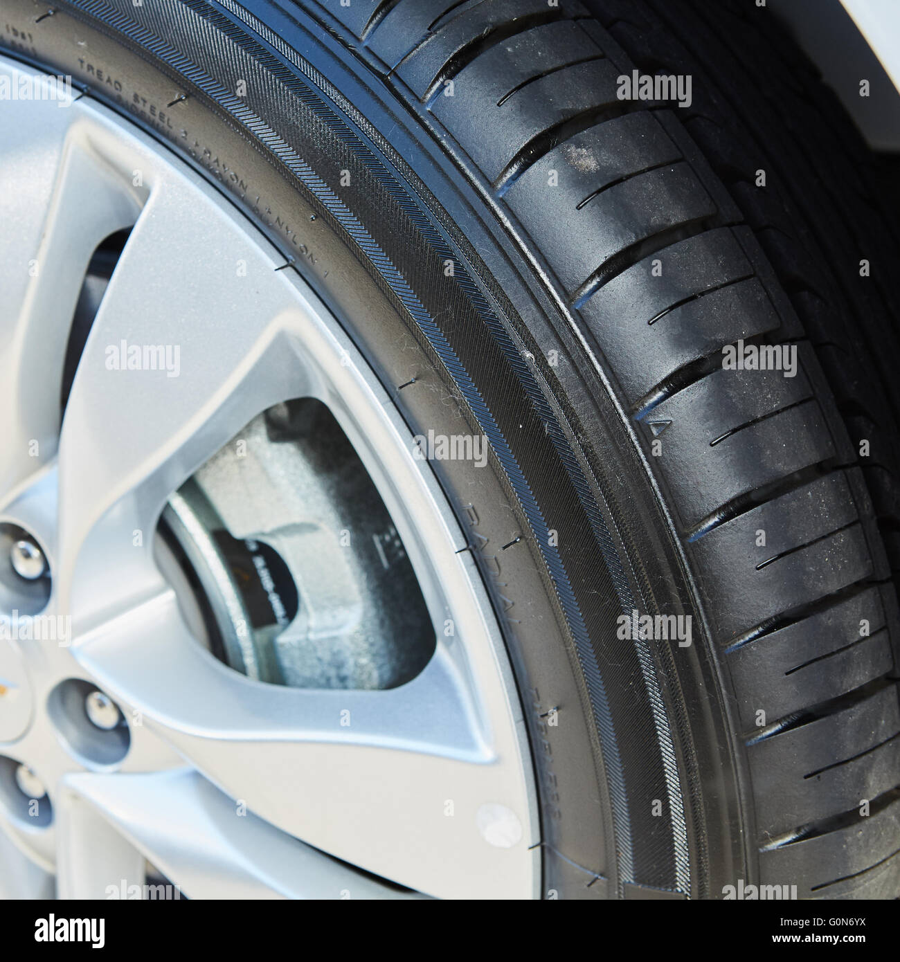 Car wheel on a car - closeup Stock Photo - Alamy