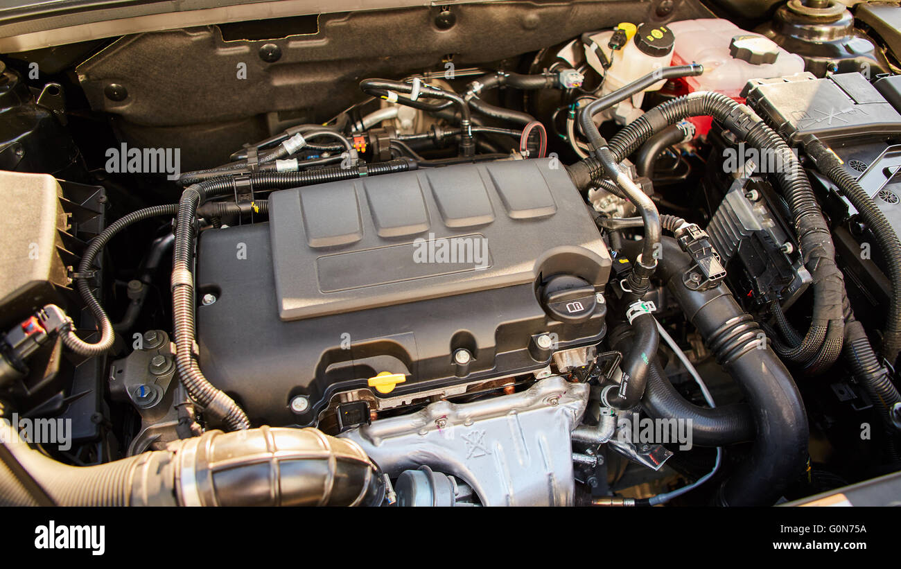 Closeup photo of a clean motor block Stock Photo - Alamy