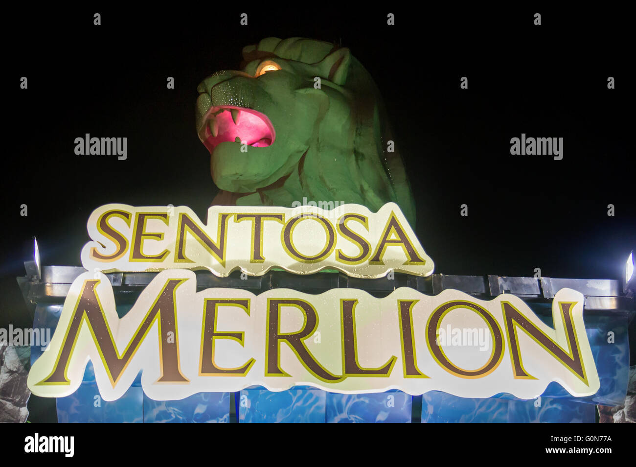 the Sentosa Merlion, mythical creature is a guardian of prosperity ...