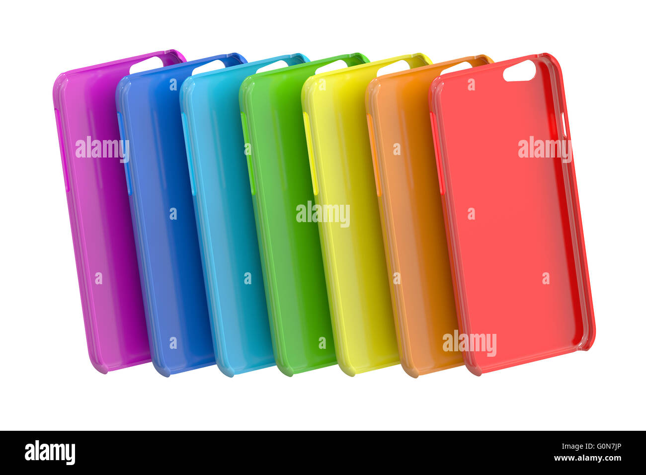 Multicolor Mobile Phone plastic cases. 3D rendering Stock Photo - Alamy