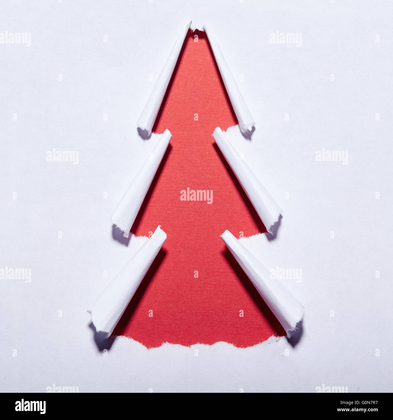 Torn paper christmas tree Stock Photo - Alamy
