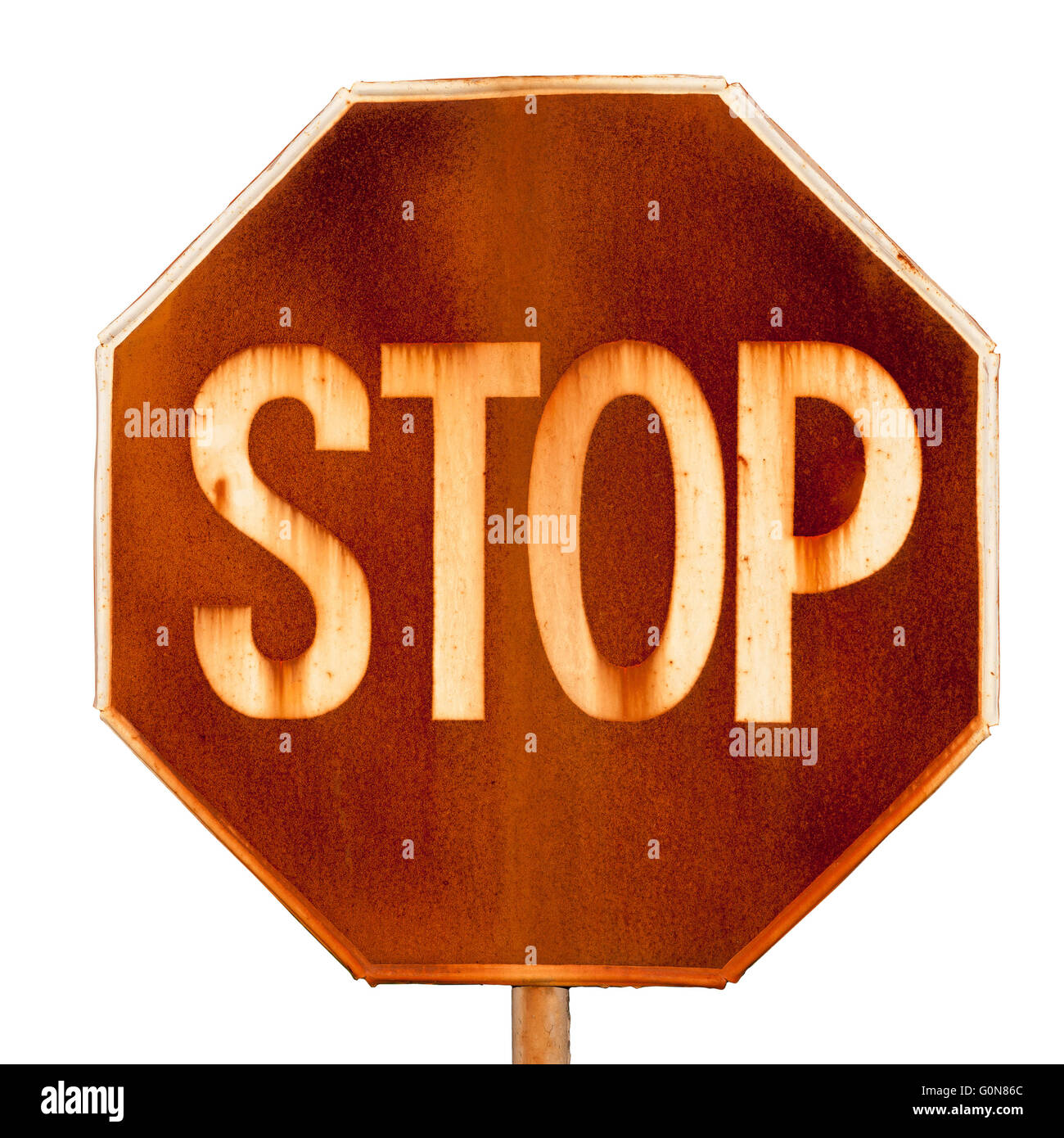 old rusty road sign stop Stock Photo - Alamy