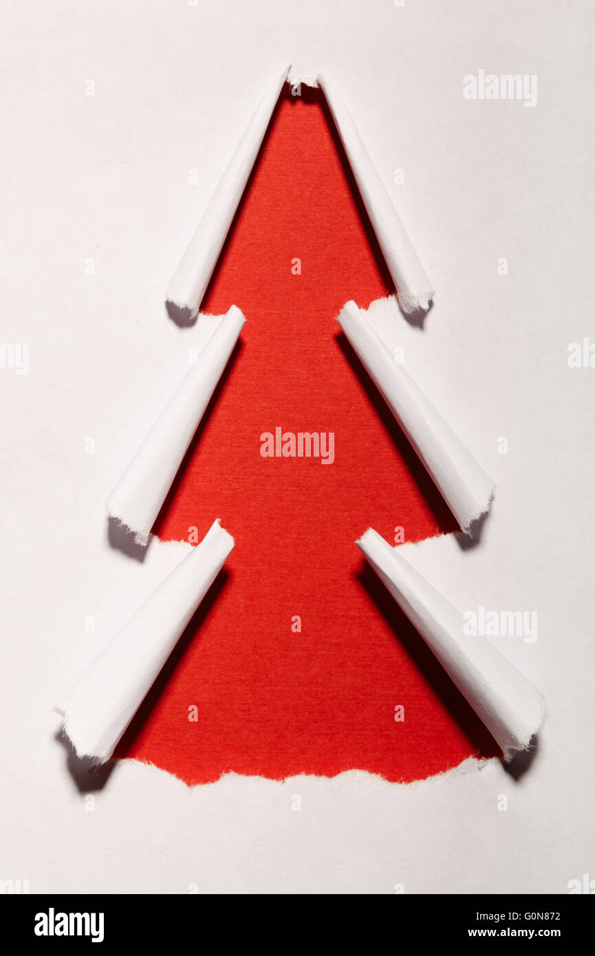 Torn paper christmas tree Stock Photo - Alamy