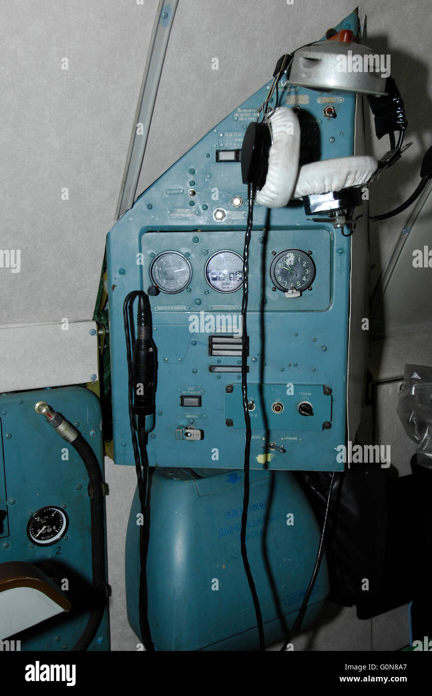 Communication equipment aboard a Volga-Dnepr Airlines, Antonov An-124 ...