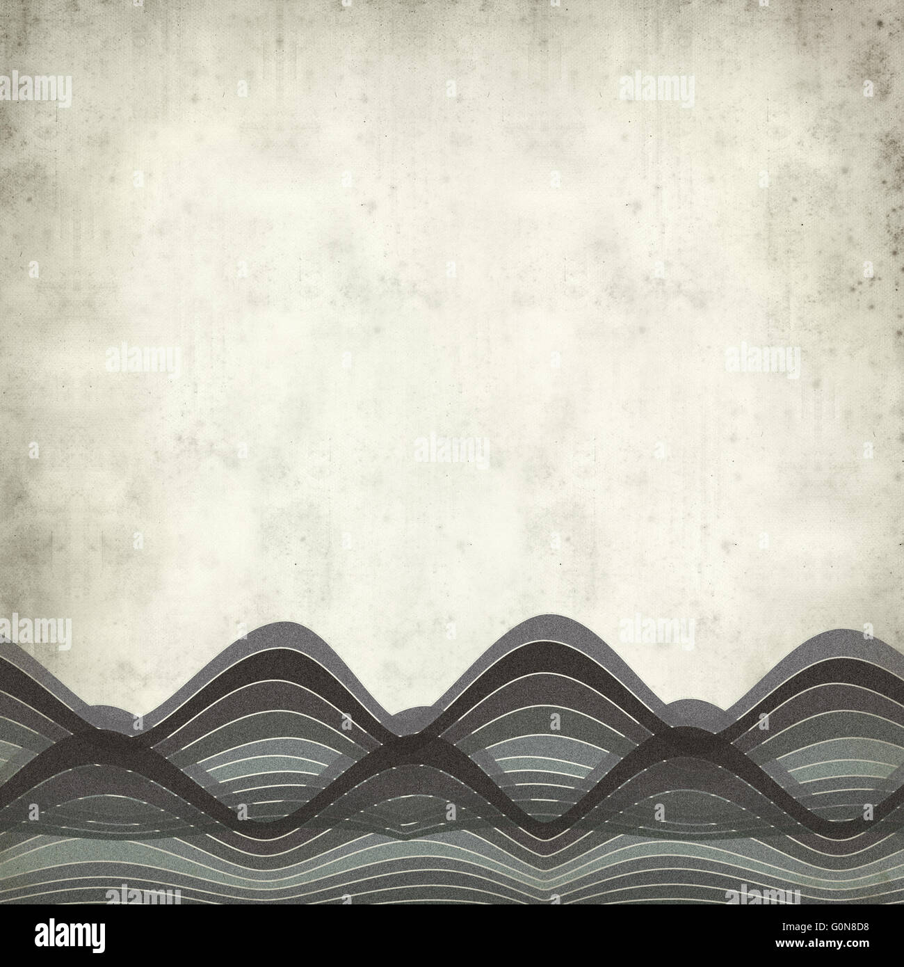 textured old paper background with waves illustration Stock Photo - Alamy