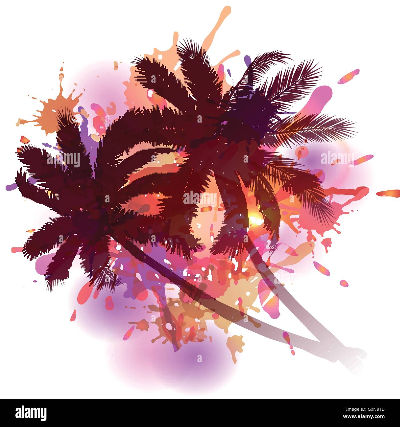Background image palm trees Stock Vector Images - Alamy